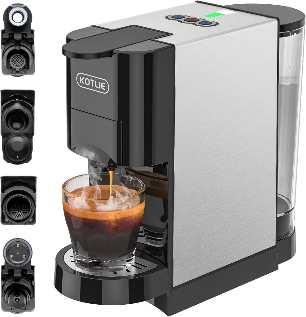 KOTLIE 5in1 19Bar Multicapsule Espresso Coffee MachineEM-308A (White ...
